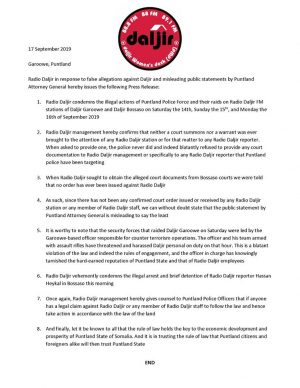 Radio Daljir PRESS RELEASE in response to false allegations against ...